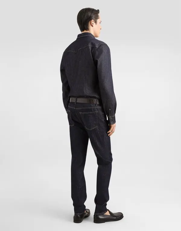 Dolce & Gabbana Slim-fit Stretch Cotton Jeans With Patch