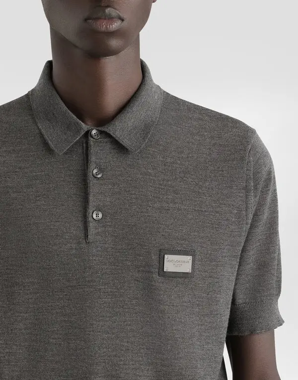 Dolce & Gabbana Wool Polo-shirt With Branded Tag