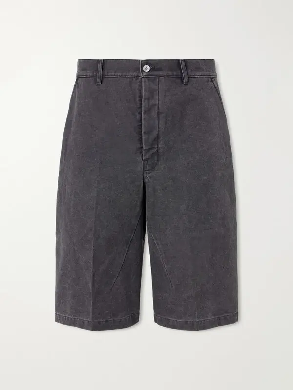 Rick Owens Work Straight-leg Cotton-canvas Shorts - Gray
