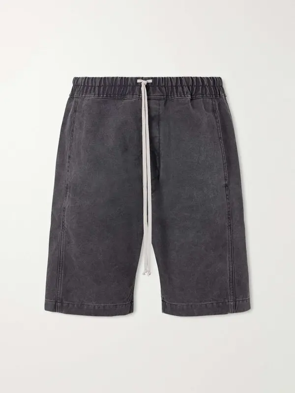 Rick Owens Pusher Straight-leg Cotton-canvas Shorts
