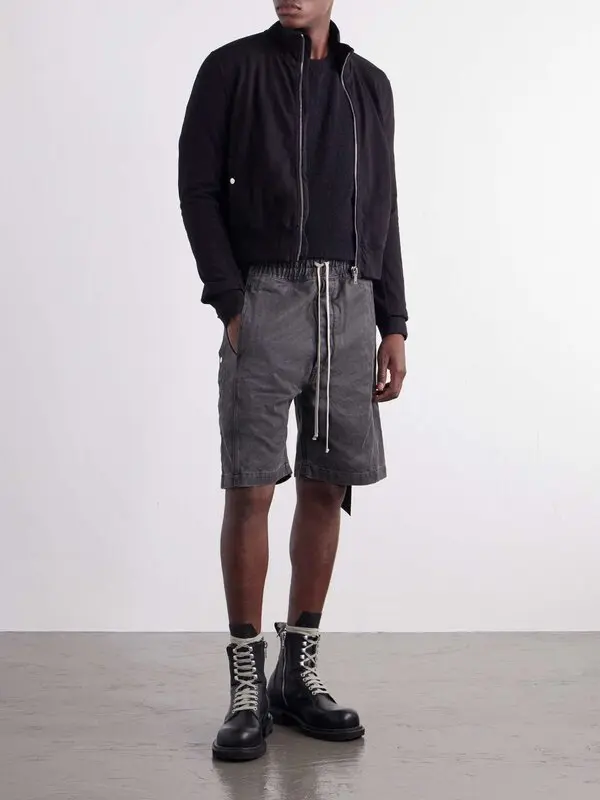 Rick Owens Pusher Straight-leg Cotton-canvas Shorts