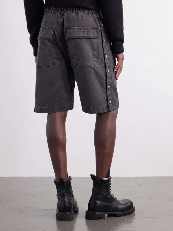 Rick Owens Pusher Straight-leg Cotton-canvas Shorts