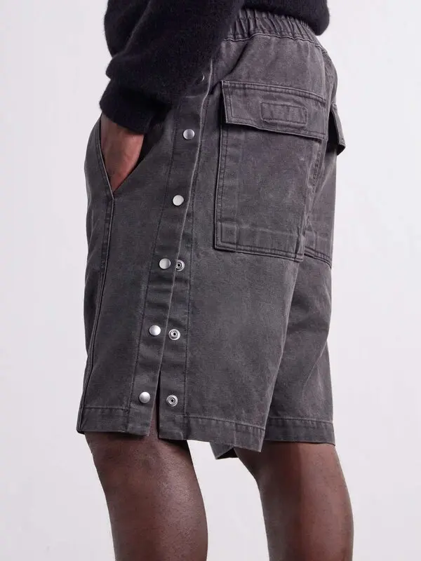 Rick Owens Pusher Straight-leg Cotton-canvas Shorts