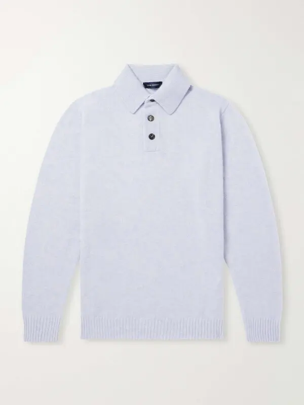 Thom Sweeney Cashmere And Silk-blend Polo Shirt
