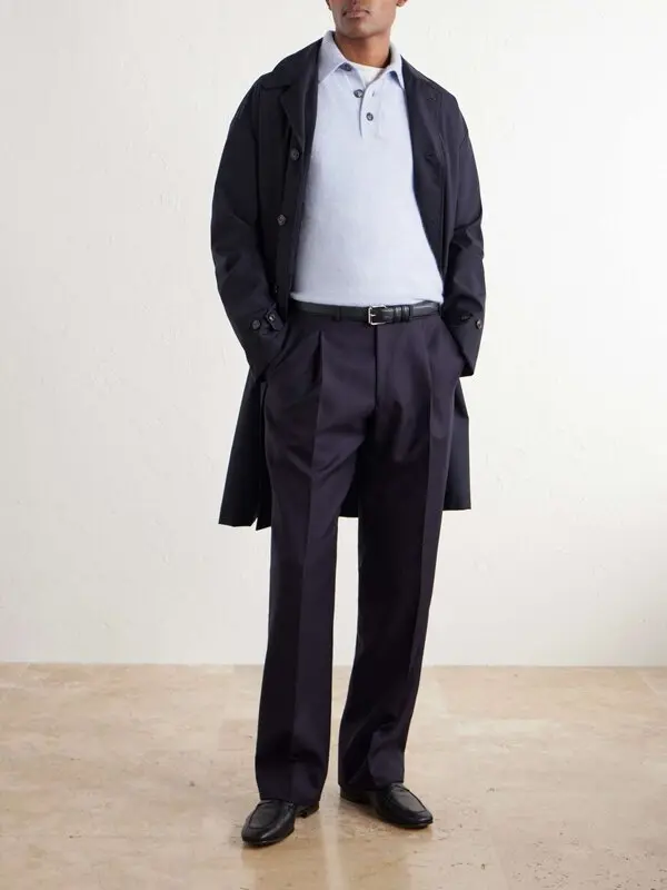 Thom Sweeney Cashmere And Silk-blend Polo Shirt