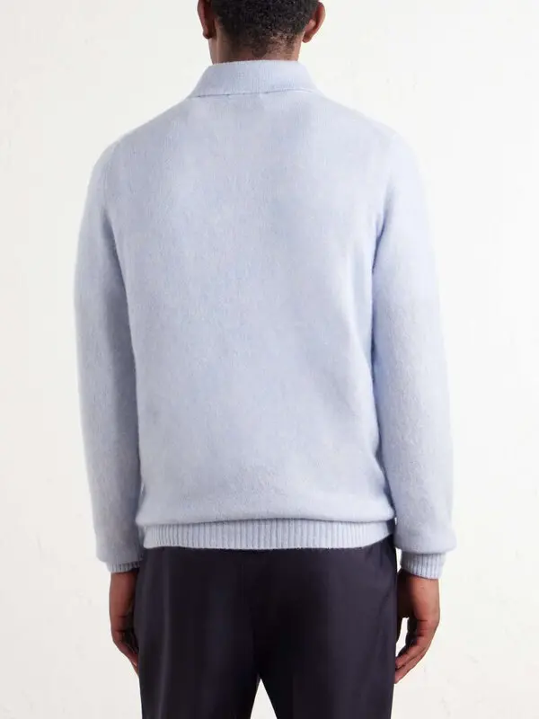 Thom Sweeney Cashmere And Silk-blend Polo Shirt