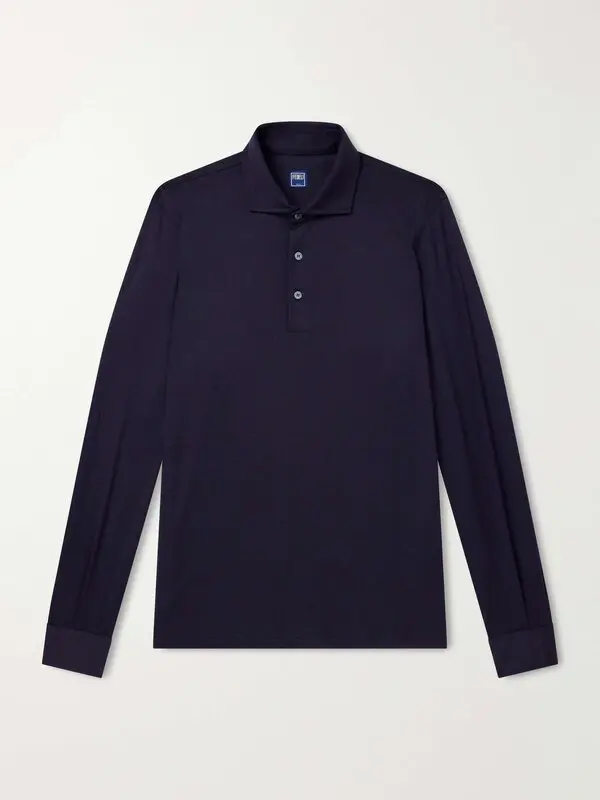 Fedeli Helium Wool-jersey Polo Shirt