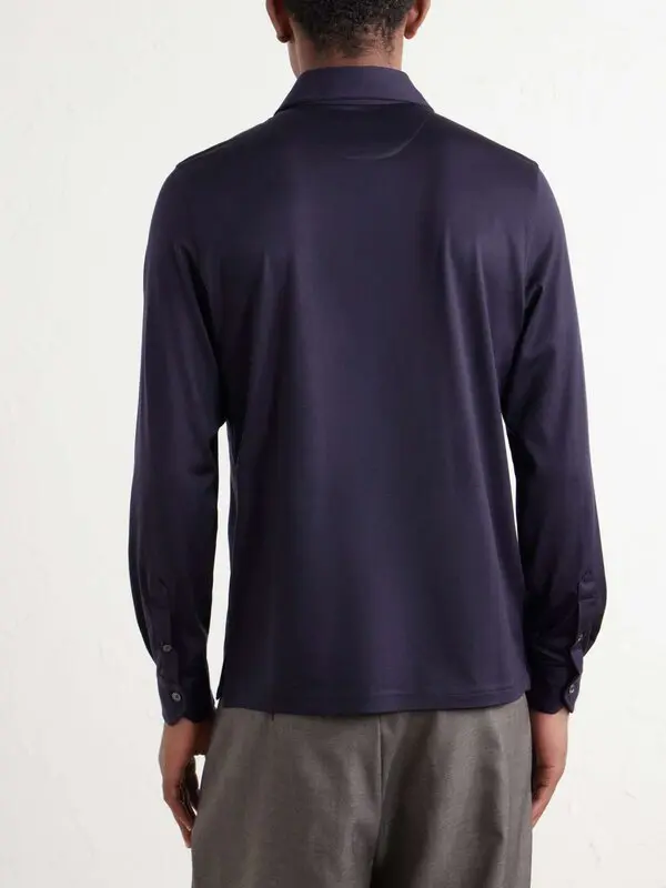 Fedeli Helium Wool-jersey Polo Shirt
