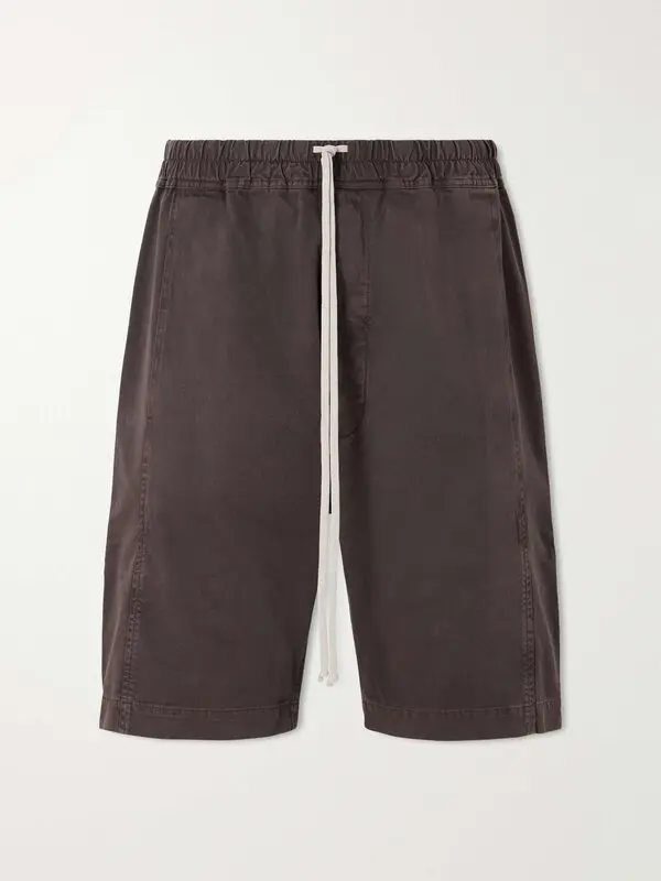 Rick Owens Pusher Straight-leg Cotton-twill Shorts