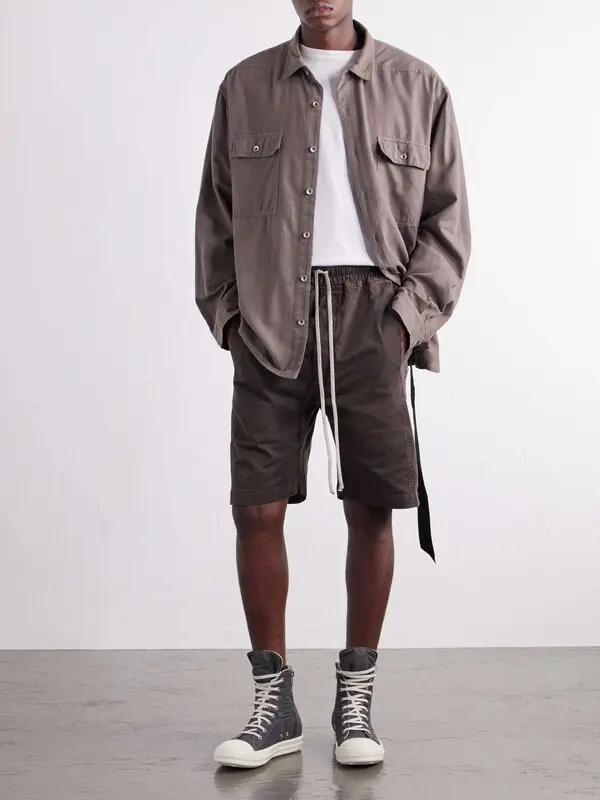 Rick Owens Pusher Straight-leg Cotton-twill Shorts