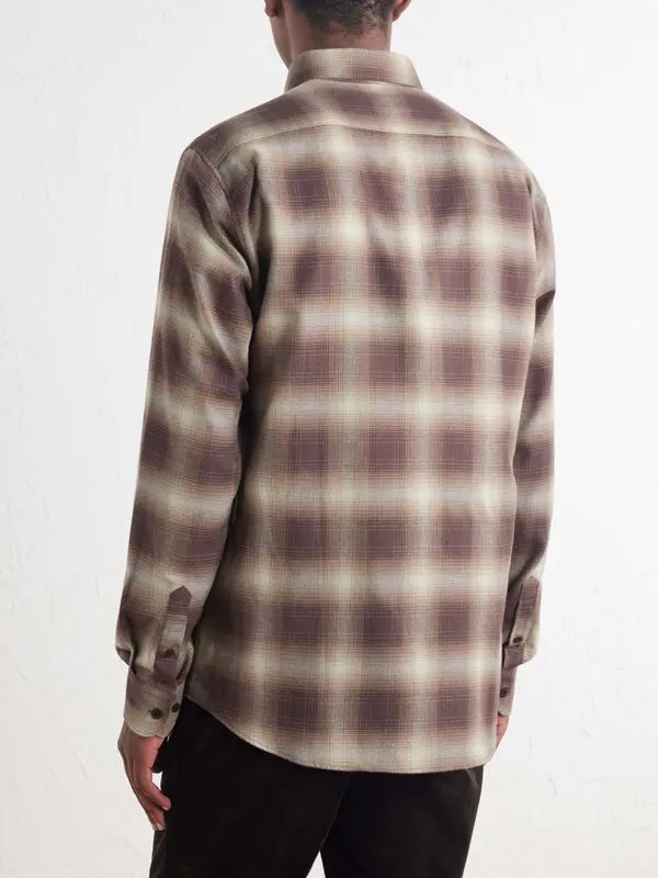 Sunspel Checked Cotton-flannel Shirt