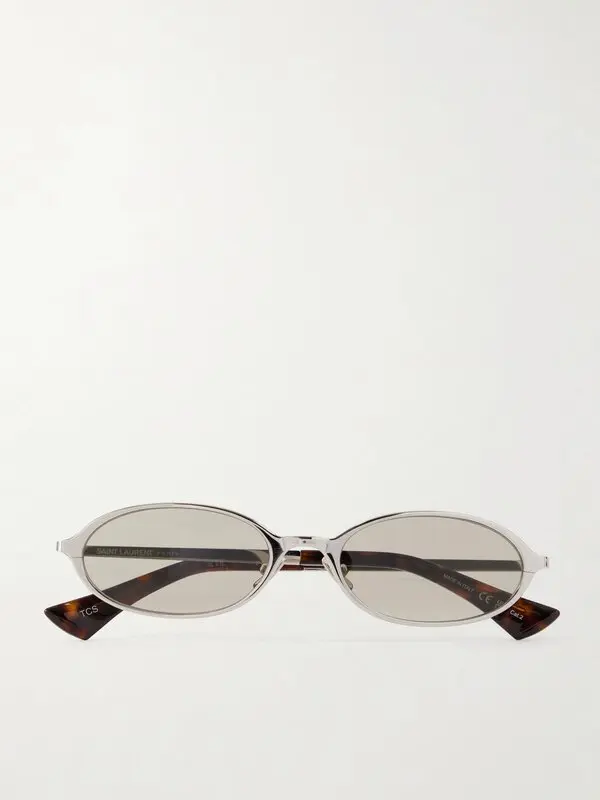 Saint Laurent Sl 935 Round-frame -tone Sunglasses - Silver