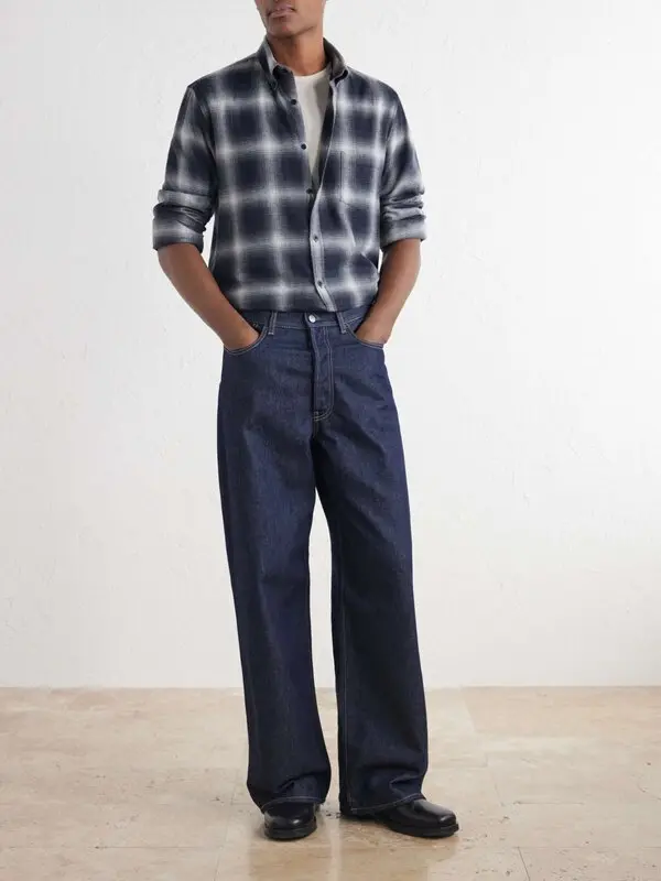 Sunspel Checked Cotton-flannel Shirt