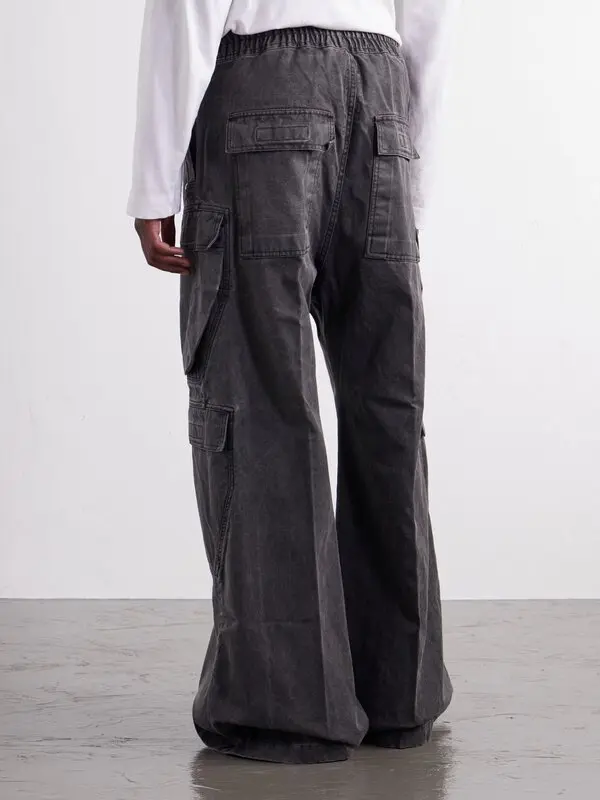 Rick Owens Jumbo Belas Wide-leg Cotton-canvas Cargo Trousers - Gray