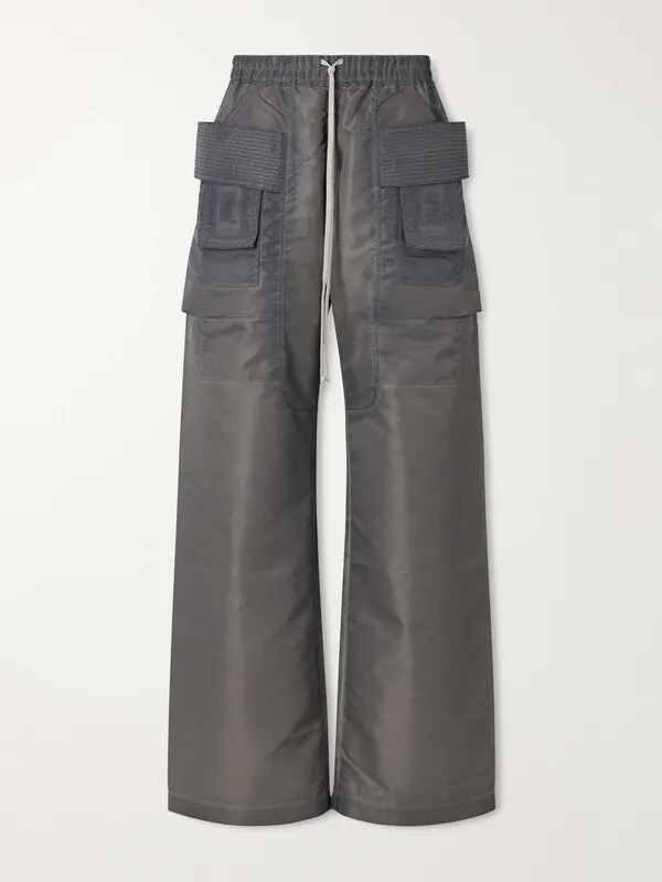 Rick Owens Creatch Wide-leg Shell Drawstring Cargo Trousers