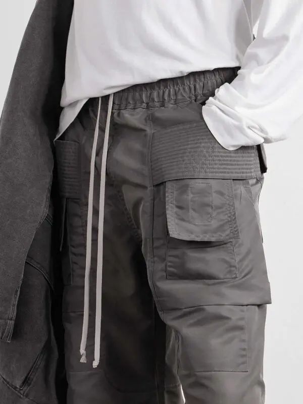 Rick Owens Creatch Wide-leg Shell Drawstring Cargo Trousers