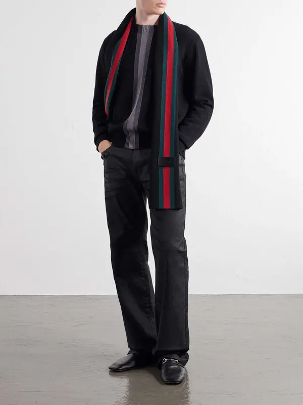 Gucci Web-intarsia Wool Scarf