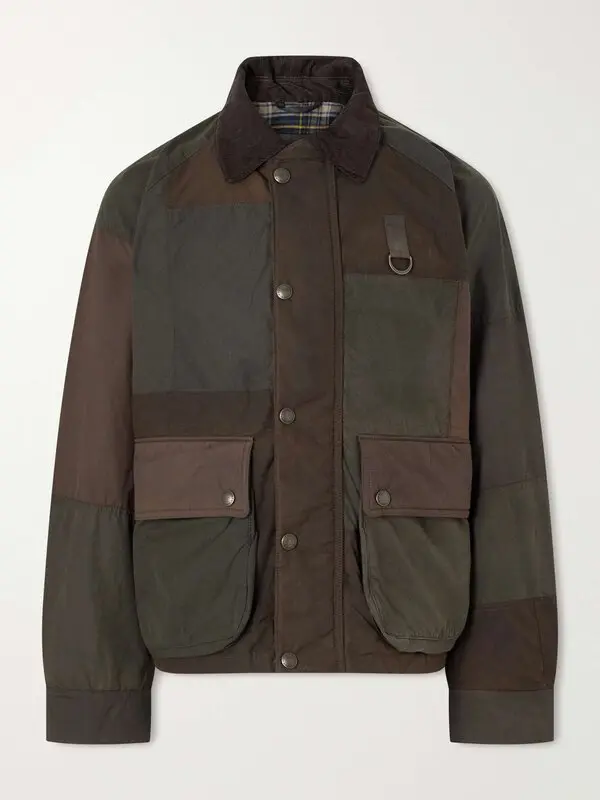 Polo Ralph Lauren Patchwork Corduroy-trimmed Waxed Cotton Jacket