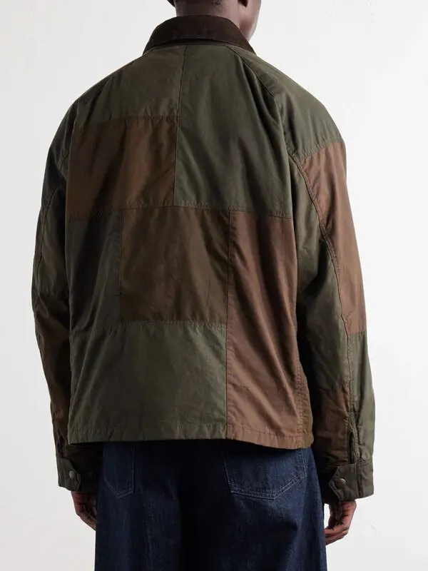 Polo Ralph Lauren Patchwork Corduroy-trimmed Waxed Cotton Jacket