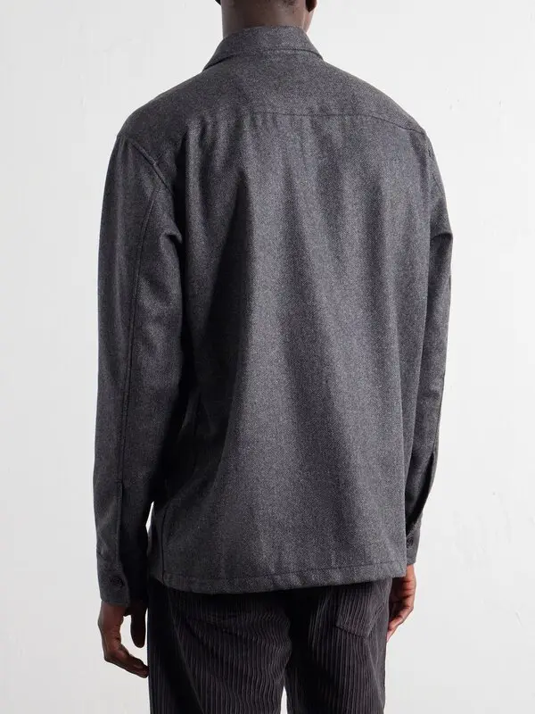 Nn07 Freddy Herringbone Wool-blend Shirt