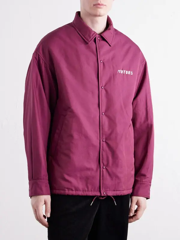 Visvim Embroidered Wool And Silk-blend-twill Jacket - Burgundy