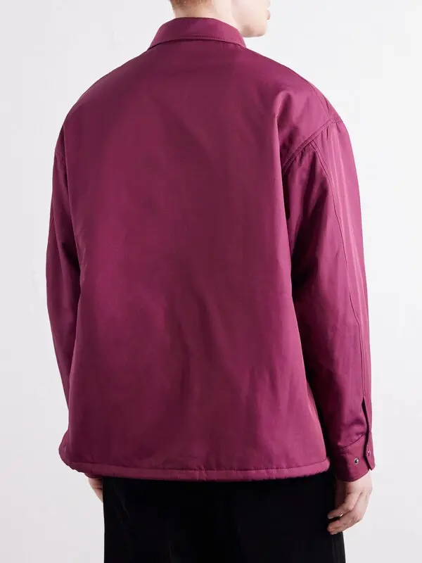 Visvim Embroidered Wool And Silk-blend-twill Jacket - Burgundy
