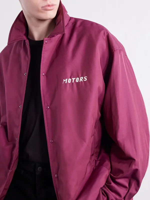 Visvim Embroidered Wool And Silk-blend-twill Jacket - Burgundy