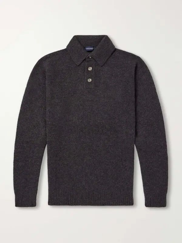 Thom Sweeney Cashmere And Silk-blend Polo Shirt