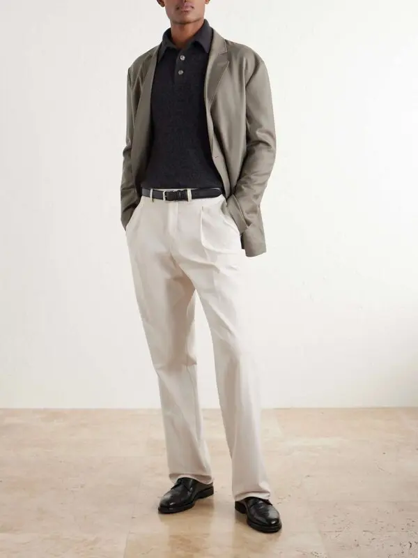 Thom Sweeney Cashmere And Silk-blend Polo Shirt