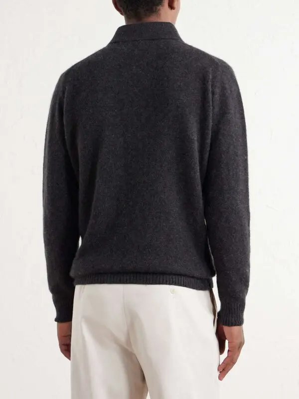 Thom Sweeney Cashmere And Silk-blend Polo Shirt