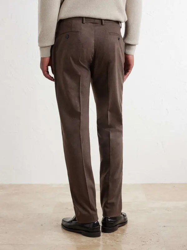Sunspel Straight-leg Stretch Wool-blend Flannel Trousers