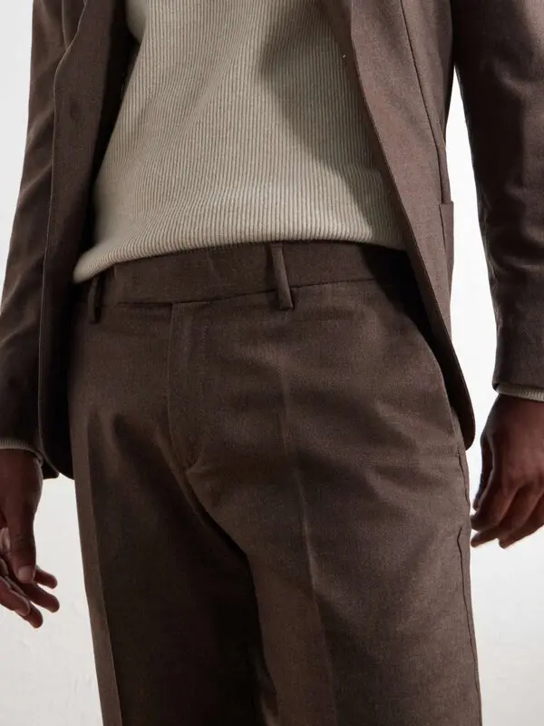 Sunspel Straight-leg Stretch Wool-blend Flannel Trousers