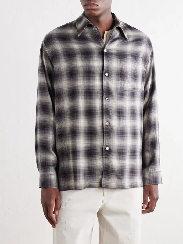 Our Legacy Every Checked Tencel® Twill Shirt - Black