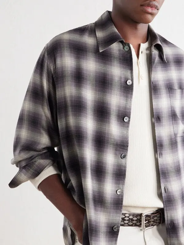 Our Legacy Every Checked Tencel® Twill Shirt - Black