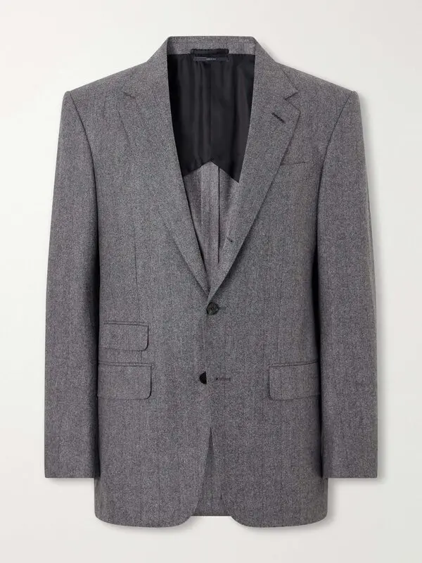 Dunhill Herringbone Wool And Cashmere-blend Suit Jacket