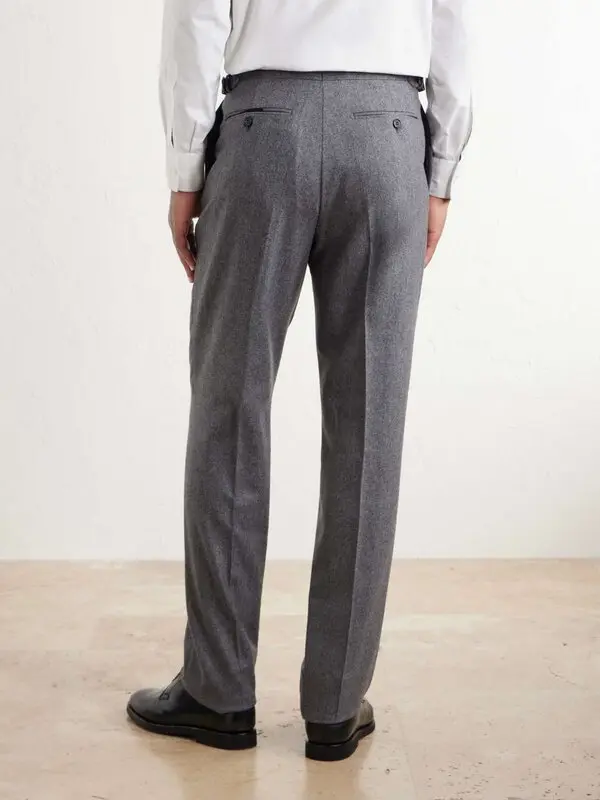Dunhill Straight-leg Herringbone Wool And Cashmere-blend Trousers