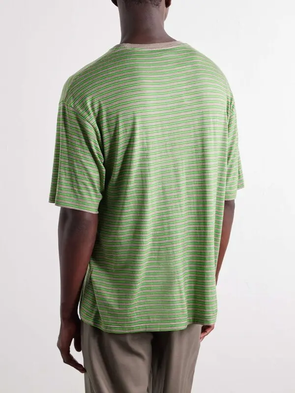 Auralee Striped Wool-jersey T-shirt