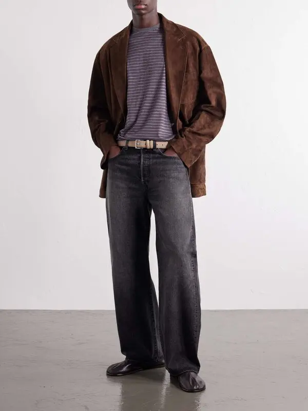 Auralee Striped Wool-jersey T-shirt