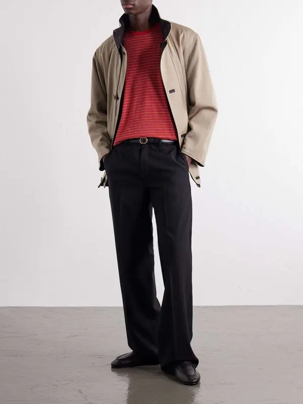 Auralee Striped Wool-jersey T-shirt