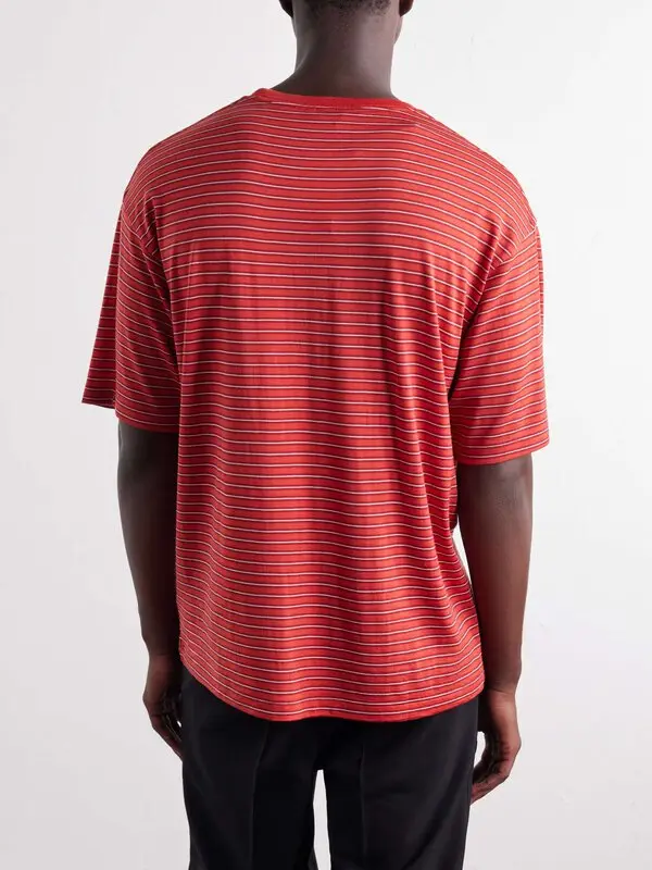 Auralee Striped Wool-jersey T-shirt