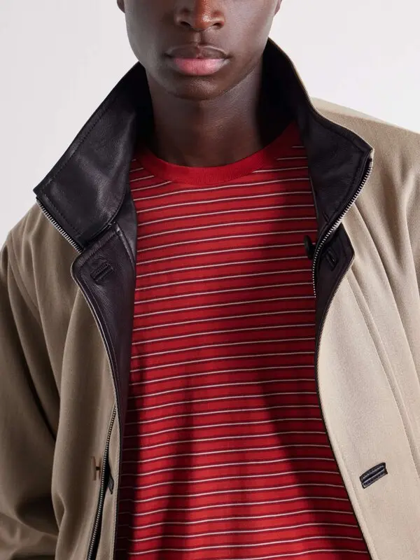 Auralee Striped Wool-jersey T-shirt