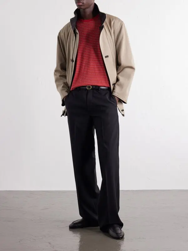 Auralee Striped Wool-jersey T-shirt