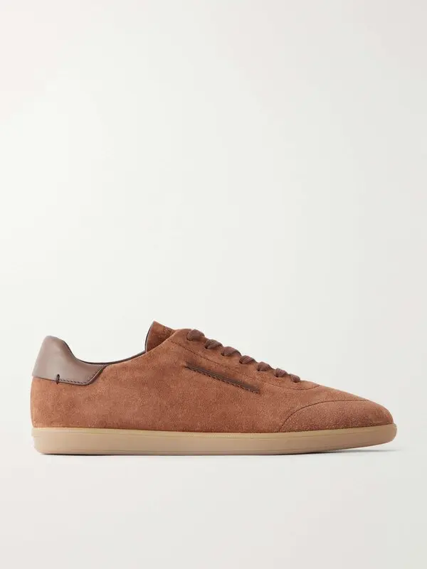 Zegna 232 Leather-trimmed Suede Sneakers