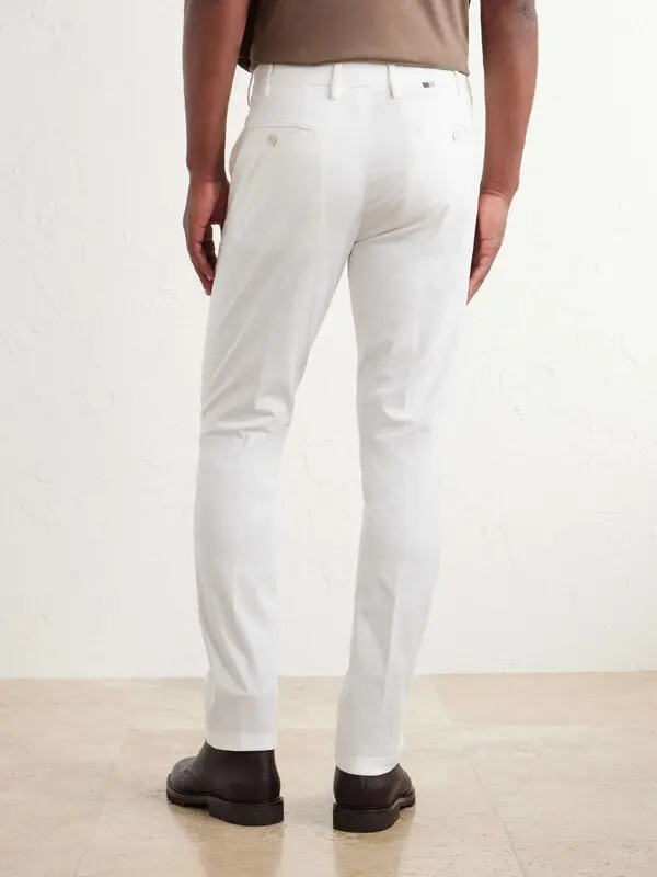 Canali Tapered Stretch Cotton-twill Trousers