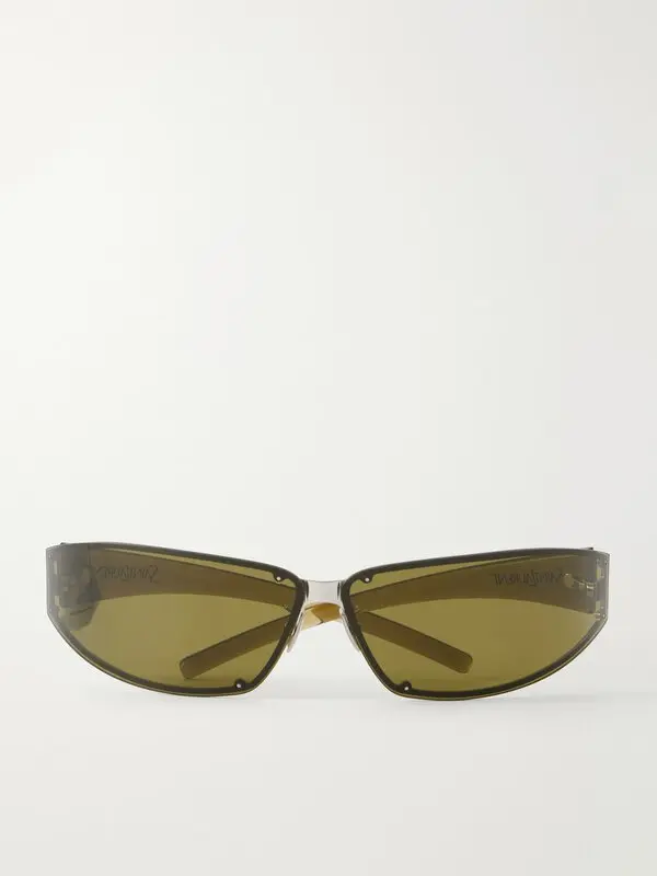 Saint Laurent Sl 963 Round-frame Injected -tone Metal Sunglasses - Silver
