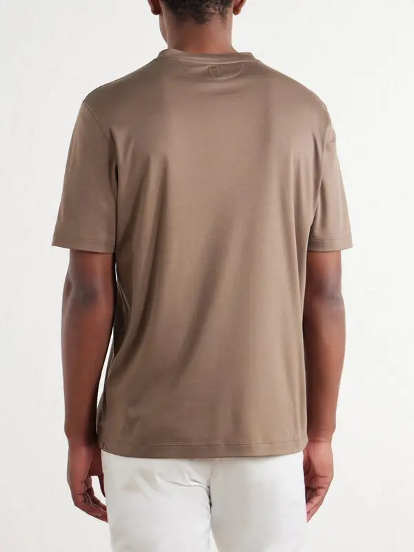 Canali Cotton-jersey T-shirt - Brown