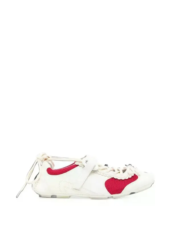 SHUSHU/TONG Scalloped Bow Sneakers - White