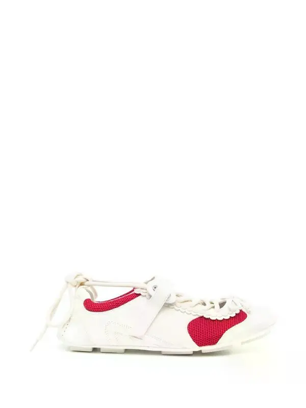 SHUSHU/TONG Scalloped Bow Sneakers - White