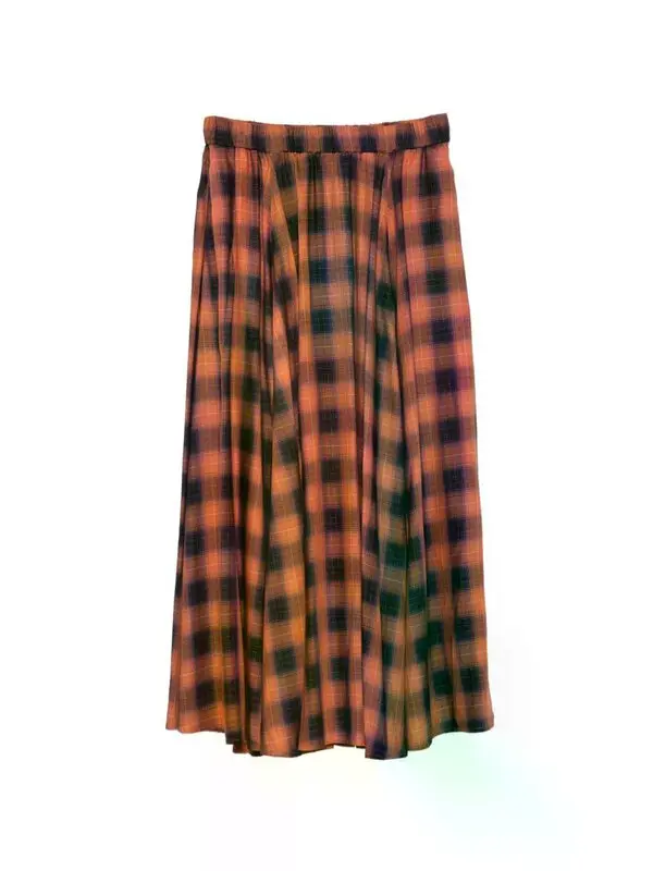 Aspesi Checked Flared Midi Skirt