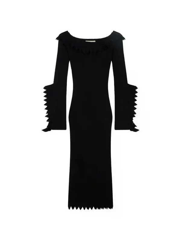 Blumarine Ruffled Off-the-shoulder Midi Dress - Black